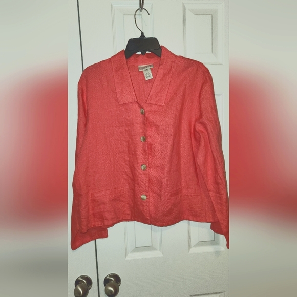Freeport Studio | Jackets & Coats | Peach Color Linen Jacket | Poshmark